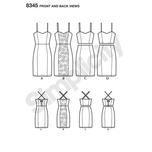 simplicity-dress-pattern-8345-front-back-view – Doctor T Designs