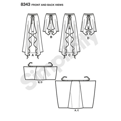 simplicity-wrap-skirt-pattern-8343-front-back-view – Doctor T Designs