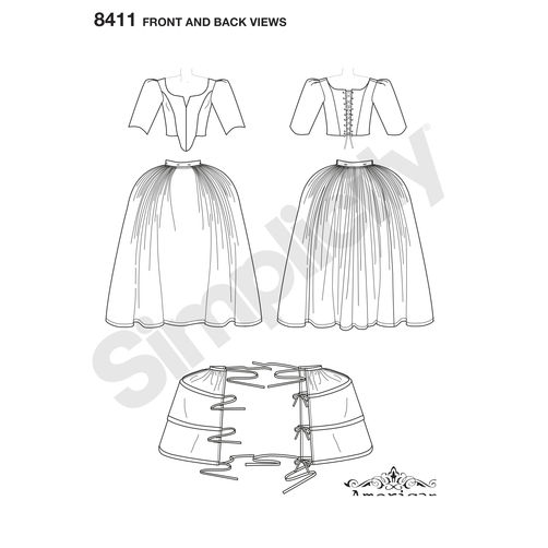 simplicity-outlander-costume-pattern-8411-front-back-view – Doctor T ...