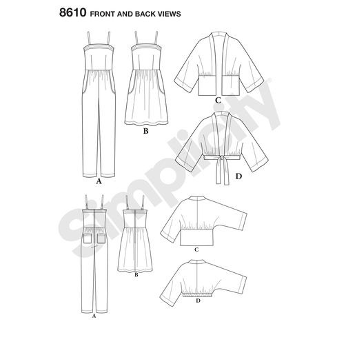 simplicity-kimono-jumpsuit-pattern-8610-front-back-view – Doctor T Designs